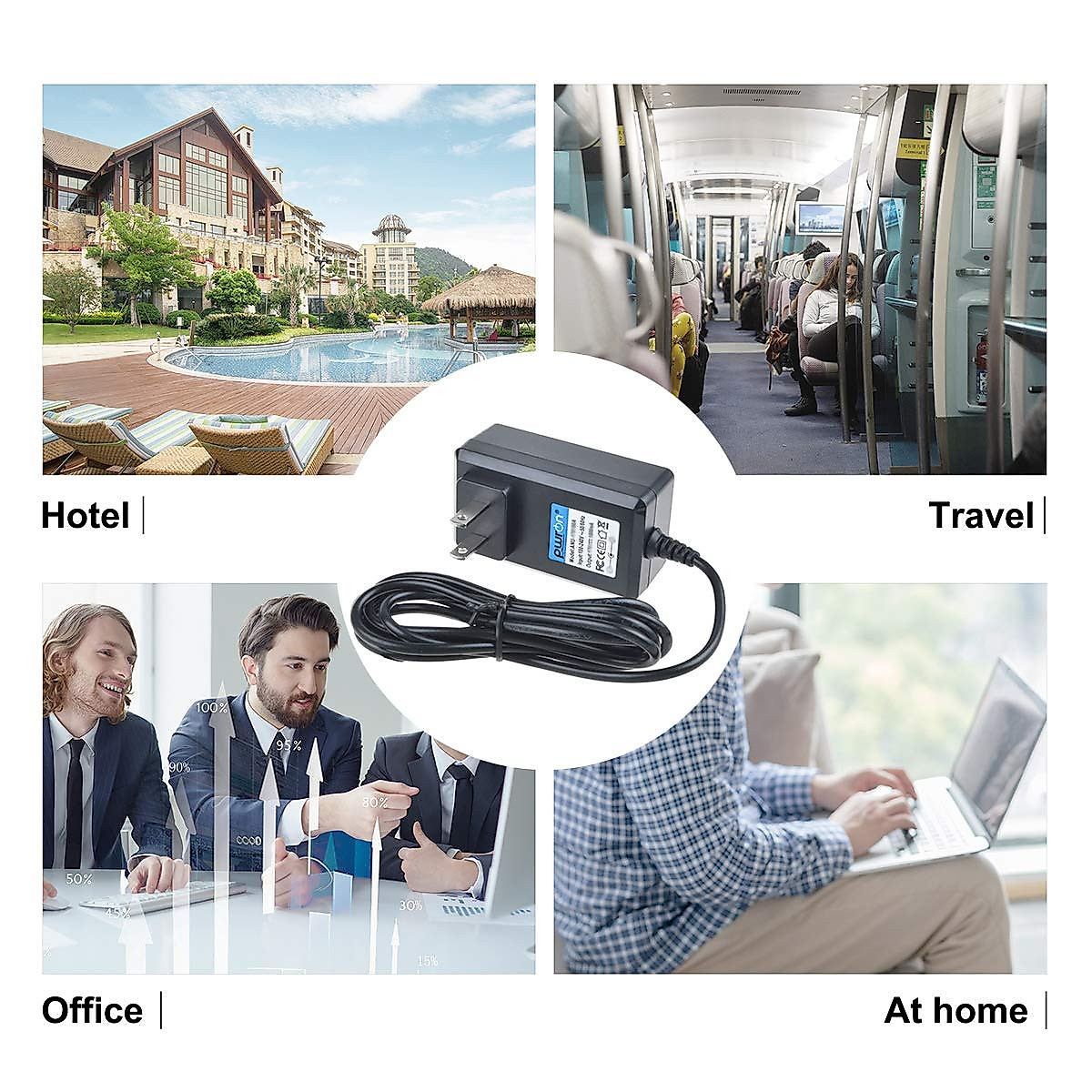 PwrON (6.6FT Cable) 9V AC-DC Adapter Charger for M-Audio Venom Synth Power Supply Cord Cable Mains