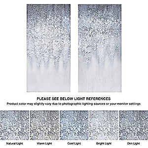 Madison Park Wall Art Living Room Décor - Abstract Glitter Embelished Canvas Home Accent Modern Dining Bathroom Decoration, Ready to Hang Painting for Bedroom, 15"x 30", Winter Glaze 2 Piece