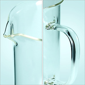 QWORK Beaker with Handle, 1000ml/33.81oz, Measuring Cup, Borosilicate Glass, Beaker Mug with Pouring Spout, 4 Pack