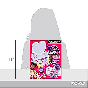 Barbie Paint Your Own Jewelry Box, Customize A Heart-Shaped Vanity & Jewelry Box with Acrylic Paints, Create 5 Pieces of Jewelry, 100+ Charms & Beads, Bead Kit for Kids Ages 5, 6, 7, 8