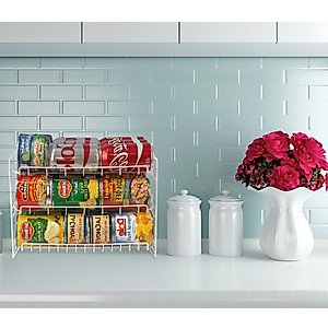 Atlantic Gravity-Fed Compact Single Canrack - Kitchen Organizer, Durable Steel Construction, Size Fits Most Pantries, PN1002 in White