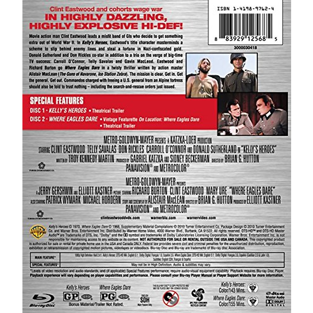 Kelly's Heroes / Where Eagles Dare (Action Double Feature) [Blu-ray]