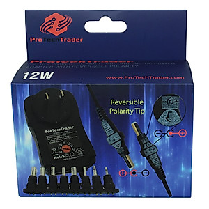 3vdc -12 volt Universal AC/DC Power Adapter USB Port | 8 Reversible Polarity Positive or Negative Tips Center Tip 3v 4.5v 5v 6v 7.5v 9v 12v 1a 12w Transformer 5.5mm 2.5mm 2.1mm 3.5mm 4.0mm 5.0mm 1.7mm