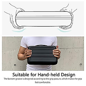 Vamson Large Carrying Case for GoPro Hero 11 10 9 8 7 6 5 4 3/DJI Osmo Action/AKASO/APEMAN/Insta360 One X Camera and Accessories, Hard PU Shell DIY Protective Travel Case Storage Bag Outdoor VP808