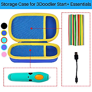 Lebakort Storage Case Compatible with 3Doodler Start+ Essentials/Start Essentials 3D Printing Pen Set (Teal Case)