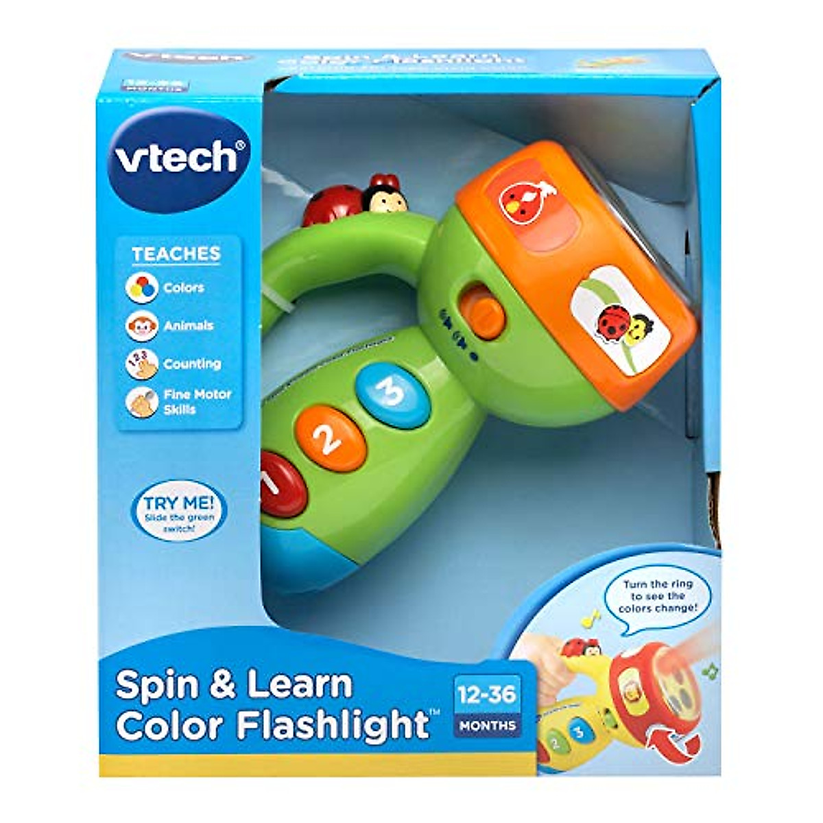 VTech Spin and Learn Color Flashlight, Lime Green