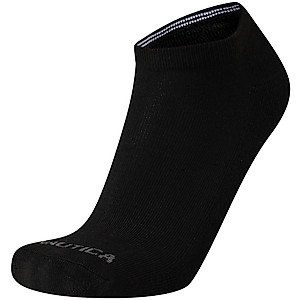 Nautica Men's Athletic Socks - Cushioned Low Cut Socks (8 Pack), Size 6-12.5, Black