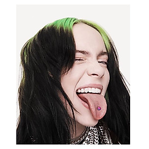 Melighting 4Pcs 14G Tongue Rings Barbells 316L Stainless Steel Tongue Bars Different Splatter Color Painting Tongue Piercings Tongue Ring with Balls for Women Men Set 16mm