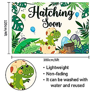 Hatching Soon Dinosaur Baby Shower Backdrop Banner Decor