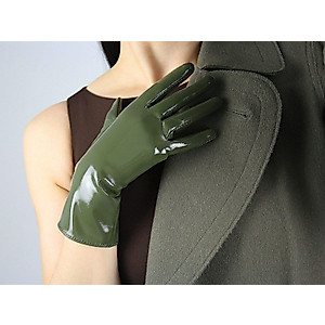 DooWay Women Sexy Faux Leather Shiny Long Latex Gloves Mittens Culb Wear Cosplay Costumes Opera Evening Finger Gloves