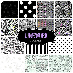Linework Scrap Bag (Approx 2 Yards) by Tula Pink for Free Spirit DIY Quilt Fabric