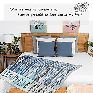 CUJUYO to My Son Gifts Blanket 60"x50" - Son Gifts from Mom/Dad Blankets - Gifts for Grown Son - Son Gifts from Mother/Father - Christmas Graduation Birthday Gift Ideas for Son