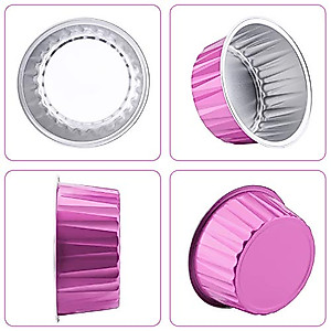 Cupcake Liners, EUSOAR 50pcs 5oz 125ml Disposable Ramekins, Aluminum Foil Muffin Liners Cups, Disposable Aluminum Foil Cupcake Baking Cups Holders Cases Boxes Containers Pans