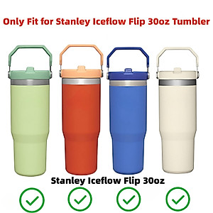 Replacement Straw for Stanley Iceflow 30oz with Lid(Only),Reusable Clear Straws Compatible with Stanley IceFlow Flip 30oz Tumbler with Straw Cleaner Brush for Stanley (Fit Stanley Iceflow 30oz)