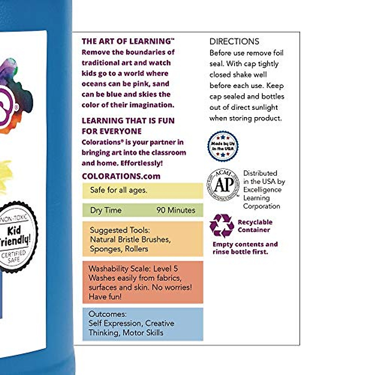 Colorations 1/2 Gallon Simply Washable Tempera Paint, Set of 10 Colors, School Art Supplies, Art Supplies, Craft Projects, Arts and Crafts, Drawing, Coloring