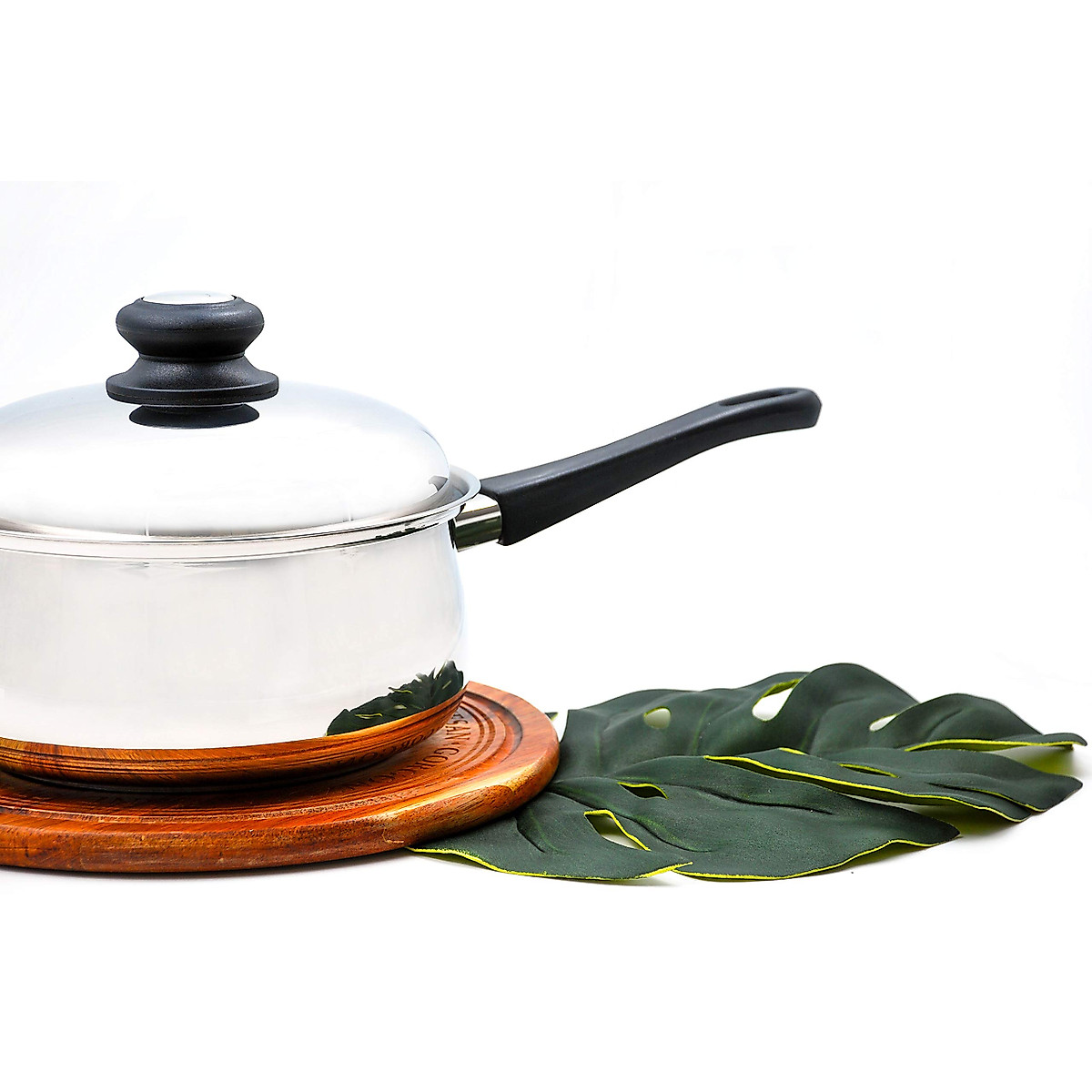 Lynns Edelstahl Rostfrei Mercury 200F 3-Quart Sauce Pan with Lid, Silver; Stainless Steel, PTFE & PFOA Free, Induction Compatible