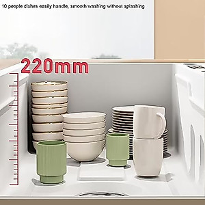 Kitchen sink, 304nm stainless steel household sink under the counter, white digital display flying rain waterfall large single sink, pull out hot and cold water faucet ( Color :White2, Size : 68*45*22