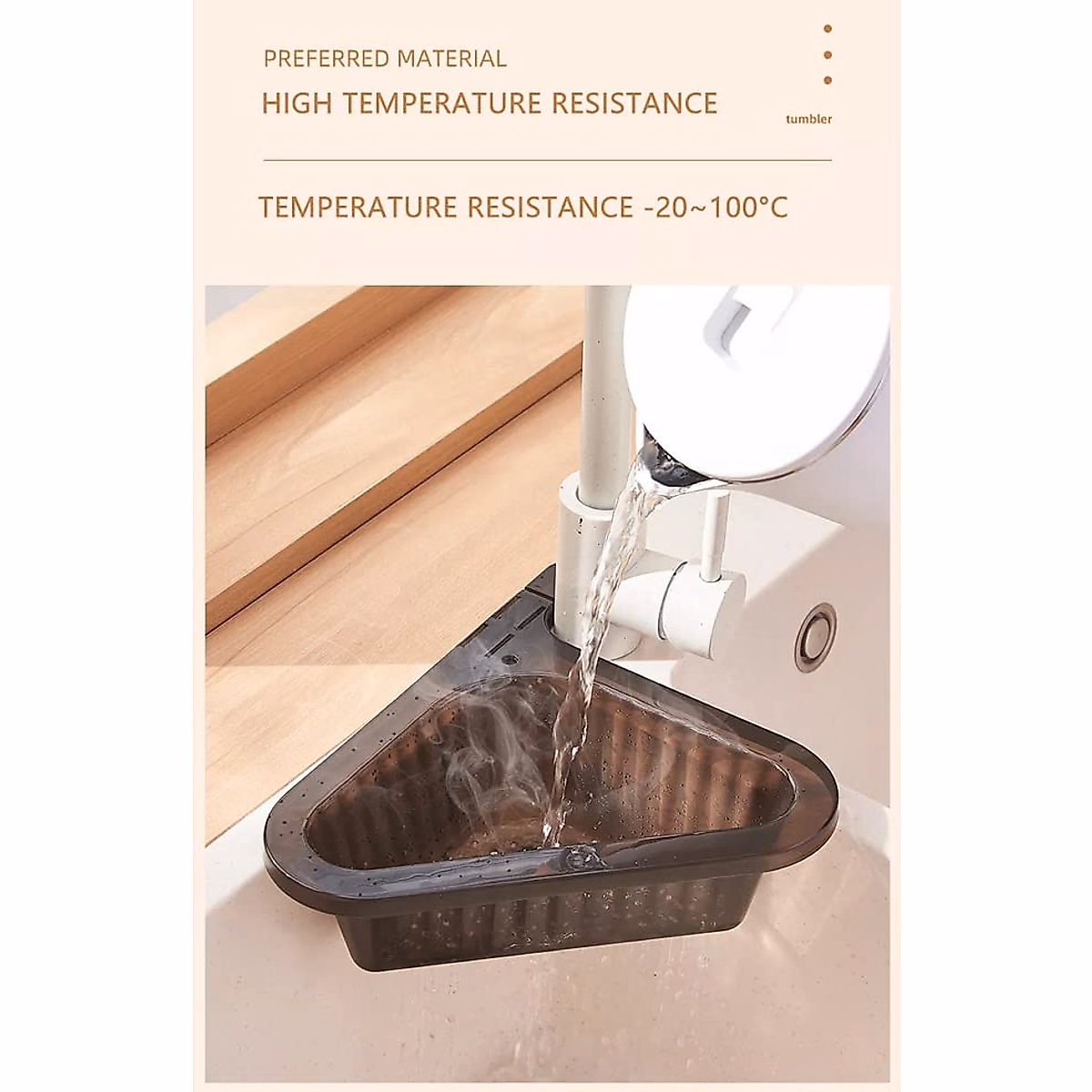 Cassalino Kitchen Sink Drain and Strainer Basket - Adjustable Drainer Rack - Multifunctional Sink Filter - Drain Basket Hangs on Faucet Fits All Sink