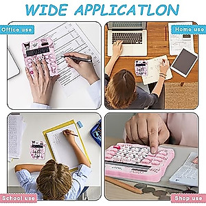 G-Ahora Cute Kitty Cat Solar Calculator 12 Digits Display Basic Calculator Button Battery Solar Panel Dual Power Supply Clear Display Screen（Purple）