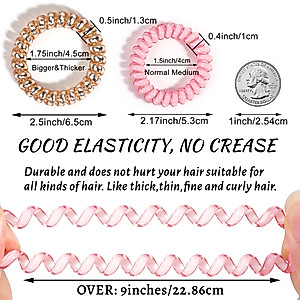 DealEachDay 32Pcs Spiral Hair Ties,No Crease Coil Hair Ties,Phone Cord Hair Elastics Coils,Candy Colors Spiral Bracelets Ponytail Holders Hair Accessories for Women Girls