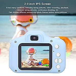 PUSOKEI Kids Camera, 2.0in IPS Screen 1080P HD Kids Digital Camera Video Recording Camera Toy, 20MP Children Digital Camera for Girls and Boys(Blue)