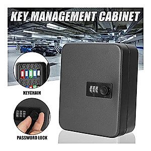 ESUALS Hidden Key Box Indoor Outdoor Password Organizer Key Safe Box Office Combination Lock Car Metal Security Home Storage Cabinet Wall Mounted Key Lock Box Wall Mount