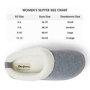 Dearfoams Women's Olive Memory Foam Sweatshirt Clog Slipper, Light Heather Grey, Medium