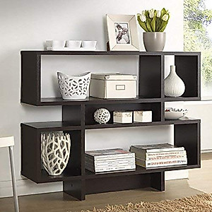 Baxton Studio Cassidy 4-Level Modern Bookshelf, Dark Brown