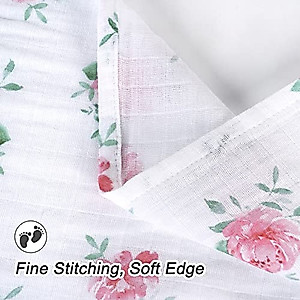 PHF 100% Cotton Muslin Baby Swaddle Blanket, 4 Pack Ultra Soft Baby Muslin Blanket for Baby Girls, Breathable Receiving Blankets Swaddle Wrap for Newborns, Large 47x47 inches, Floral