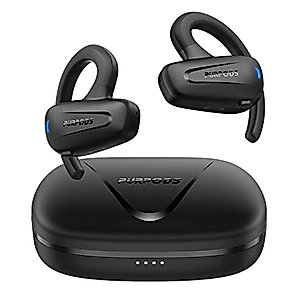 MSTHOO Open Ear Headphones, Purpods OpenBuds, Wireless Earbuds with Earhooks, Bluetooth 5.2,Open Earbuds Sports Headphones, Clear Calls Noise Reduction, IPX7 Waterproof,for Sports Workout Office
