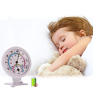 LayscoPro Mini Indoor Thermometer Hygrometer Analog 2 in 1 Temperature Humidity Monitor Gauge for Home, Room, Outdoor, Offices, Display Mechanical Diameter 75mm-2 Pack (No Battery Needed)-White