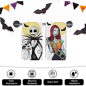 Halloween Kitchen Towel and Dishcloth - 1pc Halloween Reusable Dish Hand Towels for Drying, Cleaning, Cooking and Baking,Random (50 * 25cm)