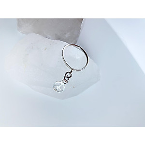 Peace Symbol Sign Charm Ring, Sterling Silver Ring, Dainty Stackable Ring, Smooth Textured Band Ring, Jewelry Inspirations