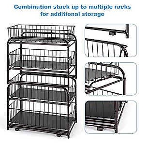 2 Pack - 2-Tier Under Sink Cabinet Organizer with Sliding Storage Drawer, Desktop Organizer Shelf Baskets, Pull Out Drawers for Kitchen, Countertop, Cabinet, Pantry, Under The Sink, Bathroom, Brown