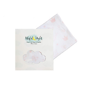 BlisfulNight Modern Princess Design 100% Jersey Cotton Pink Fitted Crib Sheet Set with Toddler Pillowcase for Girls - Soft, Breathable - Fits Standard Crib and Toddler Mattress (Sweet Amber)