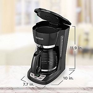 BLACK+DECKER QuickTouch™ Digital Programmable 12-Cup* Coffee Maker, Black, CM1060B-T