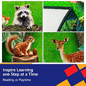 ABCarpet Kids Classroom Rug with Forest and Animals Large Area Rug for Kids Room, 13' x 7'5'' Play Mat for Children's Playroom or Bedroom, Non-Slip and Soft Education Kid's Play Carpet