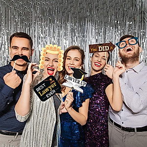 Maicaiffe Lawyer Graduation Party Photo Booth Props - 30 Pcs Congrats Lawyer Selfie Props Favors Supplies - Law School Graduation Party Centerpiece Sticks - Graduation Party Decorations
