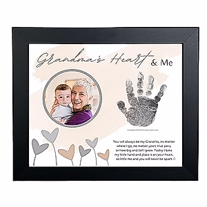 Baby Child Keepsake Handprint Frame for Grandma with Poetry - Loving Gift for Grandma for Christmas, Mother's Day- Made in USA