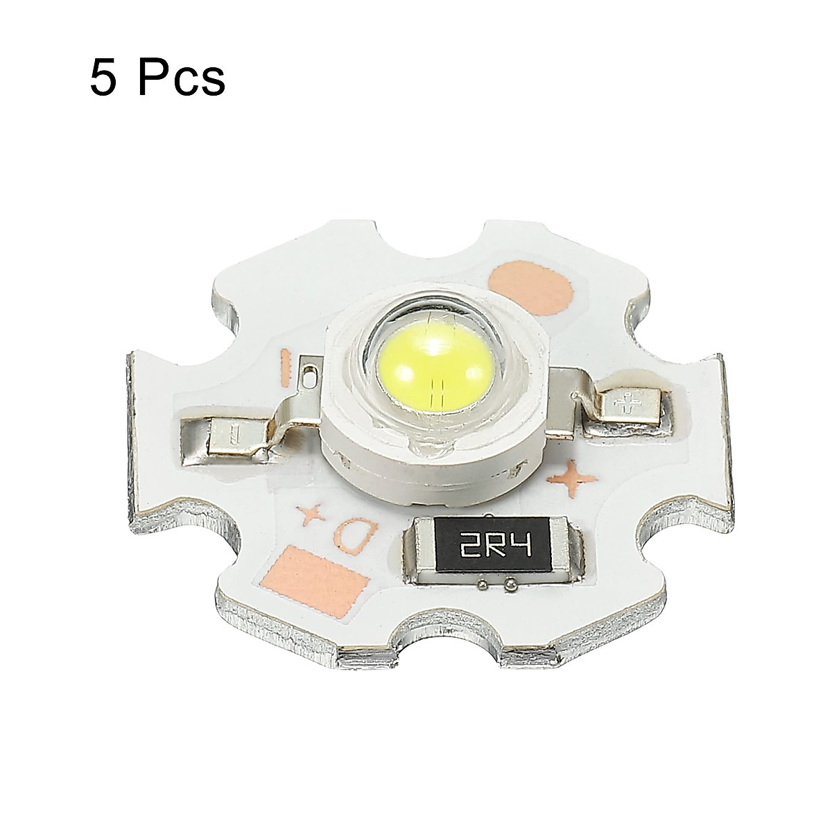 MECCANIXITY COB LED Light Chip Bead 3W 280lm 6000-6500K 20mm 5VDC Energy Saving Bulb for Spotlight Floodlight Replacement White 5Pcs