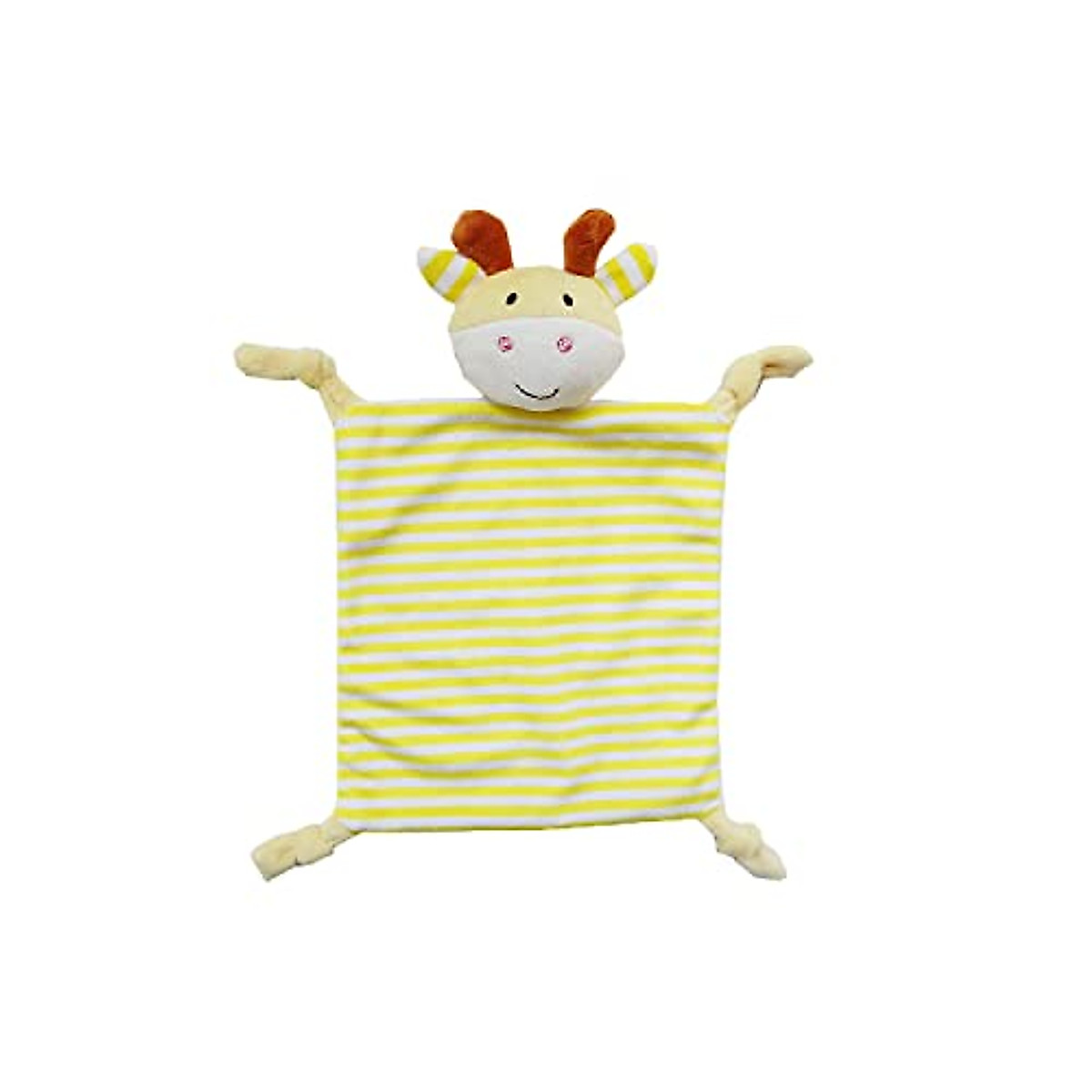 FOMUNI Baby Giraffe Security Blanket Soft Baby Lovey Animal Plush Blanket Unisex Lovie Gift for Toddler, Boys and Girls, 6.7 Inch X 9.84 Inch (Yellow)
