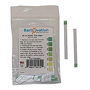pH 3-6 Short Range Test Strips [Bag of 50 Strips] for Testing Sushi Rice, Salsa, and Kefir