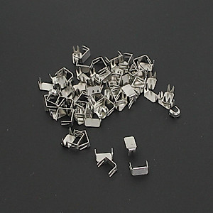 #5 300 pcs Silver Zipper Bottom Stops and Top Stops for Zipper Repair (Silver) Leekayer