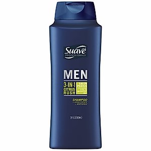 Suave Men 3-in-1 Shampoo Conditioner Body Wash for Gentle Cleansing and Conditioning Citrus Rush Mens Shampoo 3 in 1 Formula with Keratin and Glycerin 28 oz