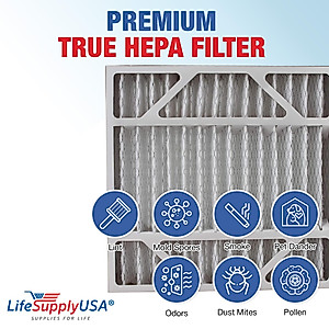 LifeSupplyUSA True HEPA Filter MERV 8 Replacement Compatible with Lennox X0585 X7930X7935 BMAC-14CE HCC14-23 HCXF14-10 Air Purifier