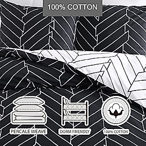 City Scene - Queen Duvet Cover Set, Reversible Cotton Bedding with Matching Shams, Modern Home Decor for All Seasons (Ceres Black, Queen)