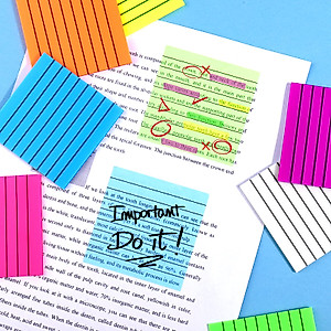 BABORUI 350 Sheets Transparent Sticky Notes with Lines, 7 Pads Lined Translucent Sticky Notes, 3x3 Inch Clear Sticky Notes Lined for Aesthetic School Office Supplies