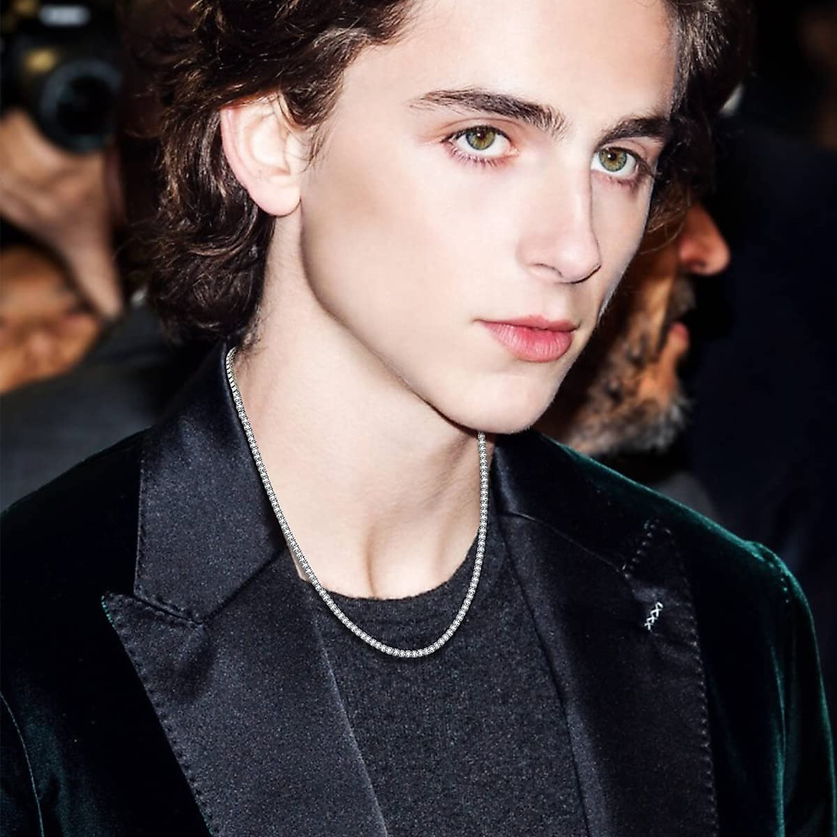 Dralox Sterling Silver 1.5mm Round Cubic Zirconia Tennis Necklace Tennis Chain Jewelry Gifts for Women Teen Girls 20 Inch