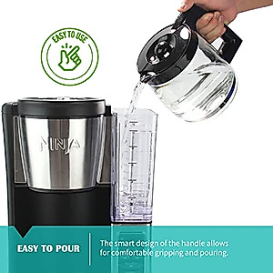 SendExtra 12-Cup Replacement Glass Carafe Pot Compatible with Ninja Coffee Brewer Maker Models CE251 CE201 CE201C CE200 CE200C Model# XGLSLID200