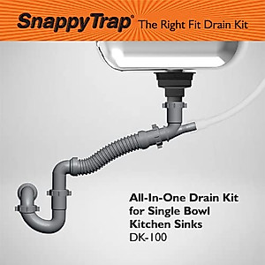 Snappy Trap 1 1/2" Drain Kit for Single Kitchen Sinks, Bar Sinks and Laundry Sinks